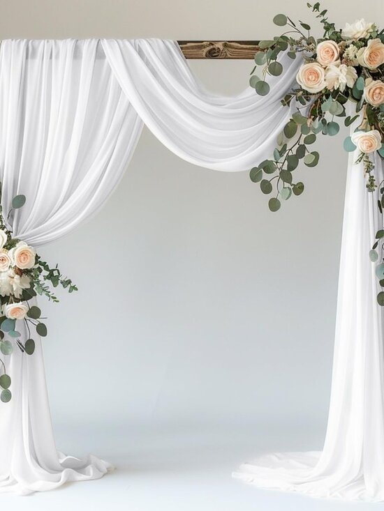 Other | White Wedding Arch Draping Fabric Backdrop Drapes Sheer 287x ...